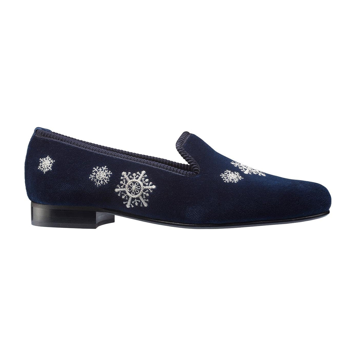 Snowflakes Navy Velvet – Crockett & Jones ROW